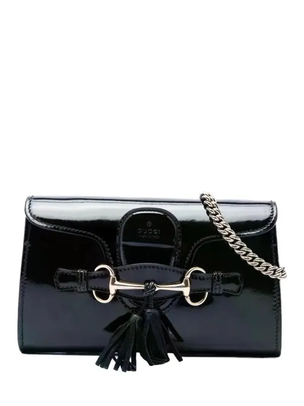 Gucci Patent Leather Emily Crossbody Bag - Black