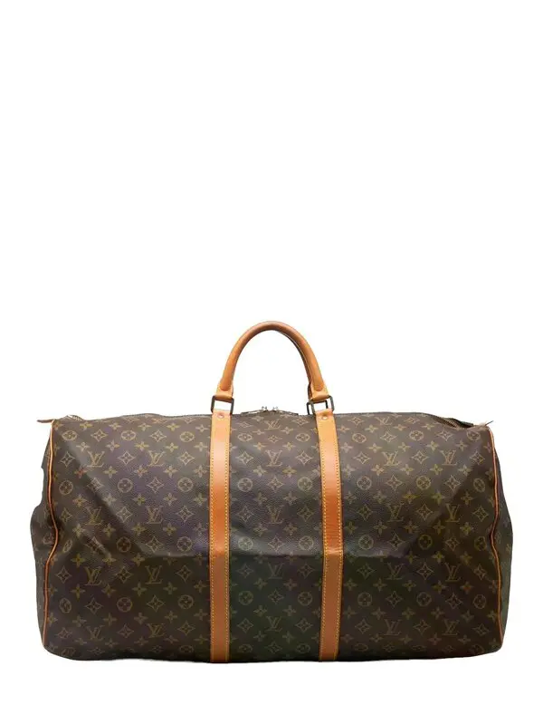 LOUIS VUITTON Monogram Keepall 60 Travel Bag - Brown