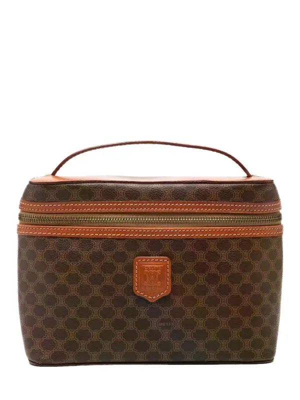 Celine Macadam Coated Canvas Vanity Bag - Brown