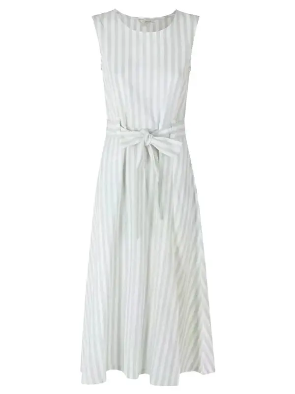 Barbour Striped Belted A-line Dress - Green