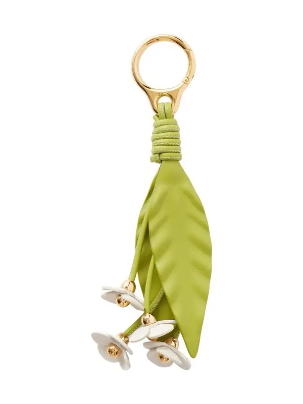 Loewe Paula Ibiza Strawberry Flower Leather Charm - Green