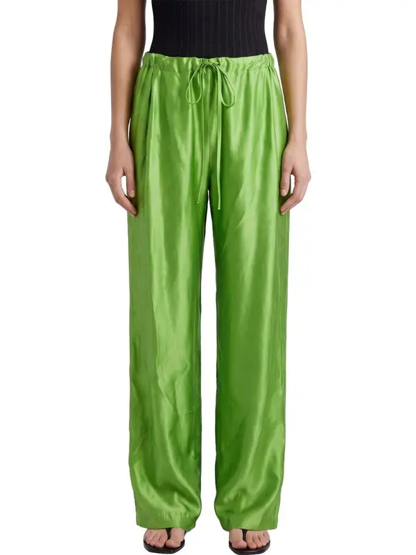 Khaite Wide-leg Drawstring Trousers - Green