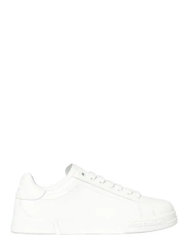 Dolce & Gabbana Leather Lace-up Sneakers - White
