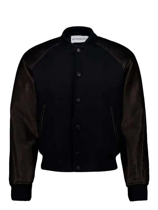 Givenchy Logo Paris Bomber Jacket - Black