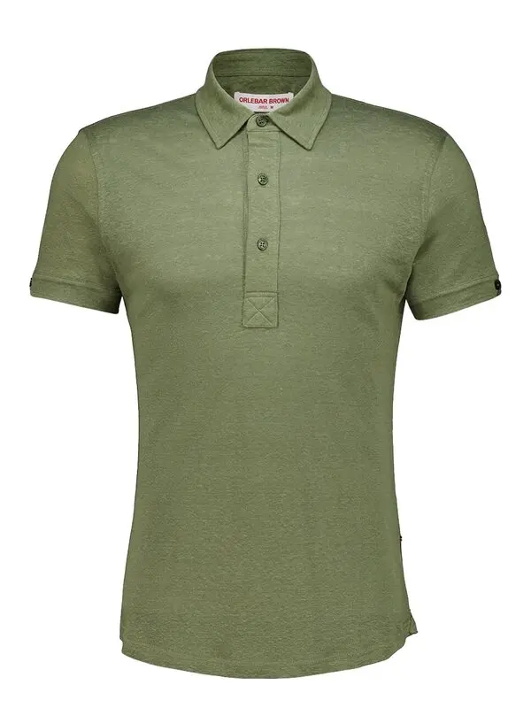 Orlebar Brown Herbal Sebastian Tailored Linen Polo - Green