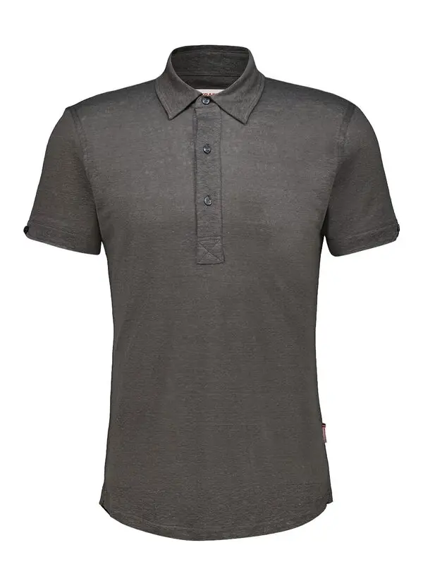 Orlebar Brown Elephant Sebastian Tailored Linen Polo - Grey