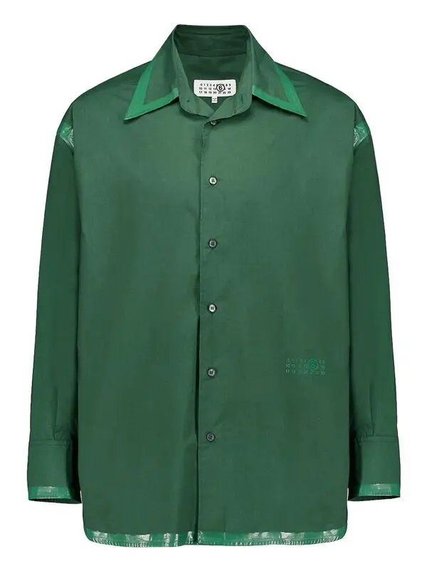 MAISON MARGIELA Poplin Shirt Jacket With Coated Hem - Green
