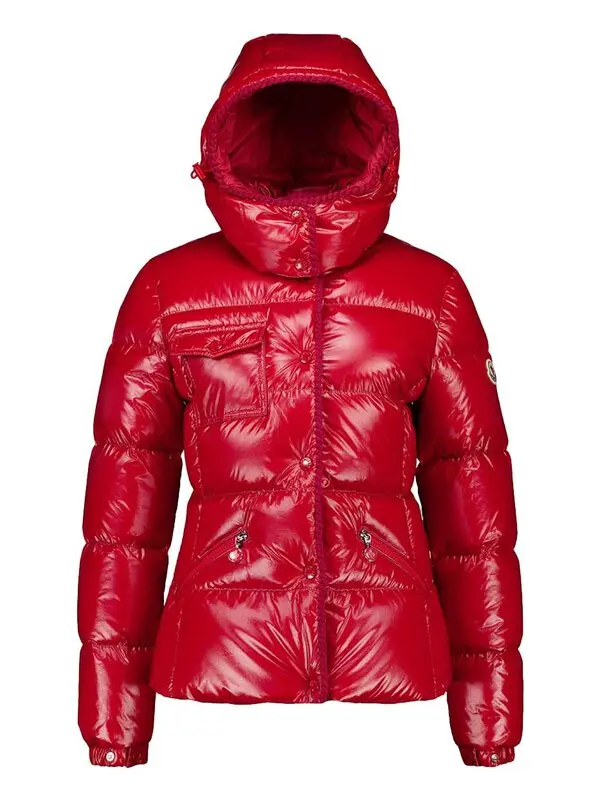 Moncler Glareins Braided Trim Short Down Jacket - Red