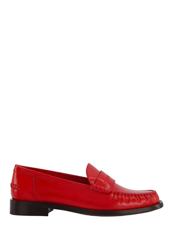 FERRAGAMO Moccasins With Embossed Logo - Red