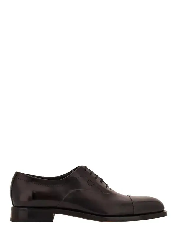FERRAGAMO Tramezza Oxford Shoes With Cap Toe - Brown