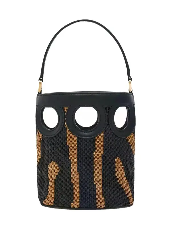 FERRAGAMO Gancini Outline Mini Bucket Bag - Black
