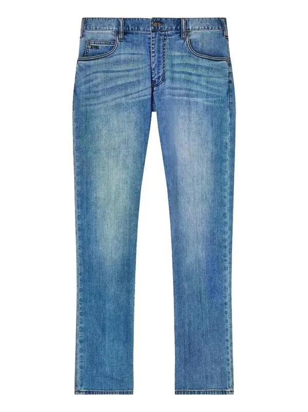Emporio Armani Faded Wash Five-pocket Jeans - Blue