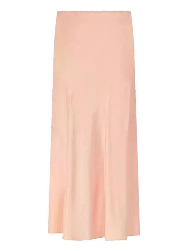 ROBERTO COLLINA Satin A-line Midi Skirt - Orange