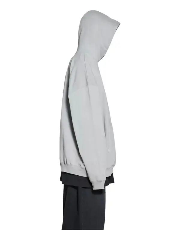 Balenciaga Logo-print Jersey Hoodie - Grey