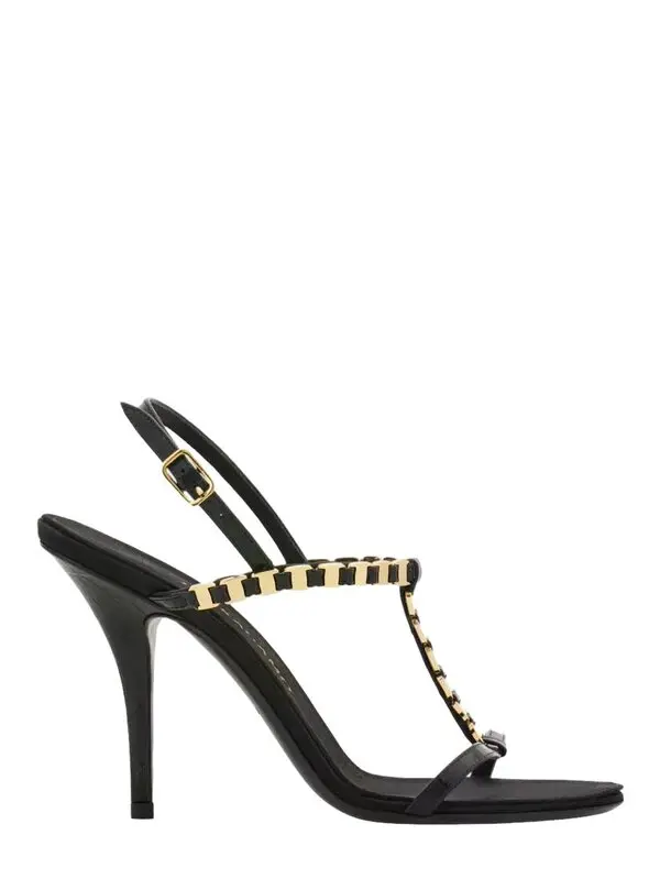 FERRAGAMO Vara Chain T-strap Sandals - Black
