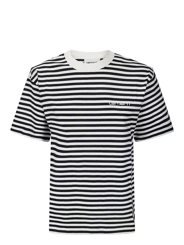 Carhartt Work In Progress Ezra Striped Embroidered T-shirt - Black