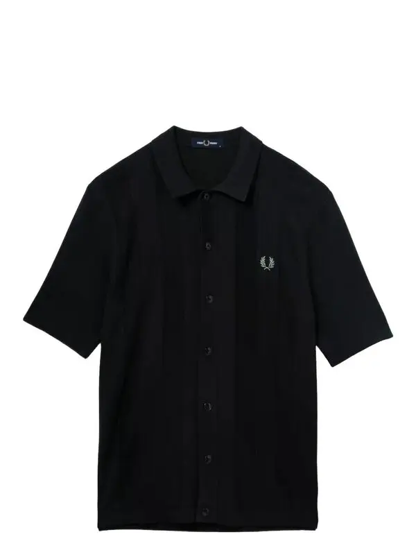Fred Perry Logo-embroidered Short Sleeve Shirt - Blue