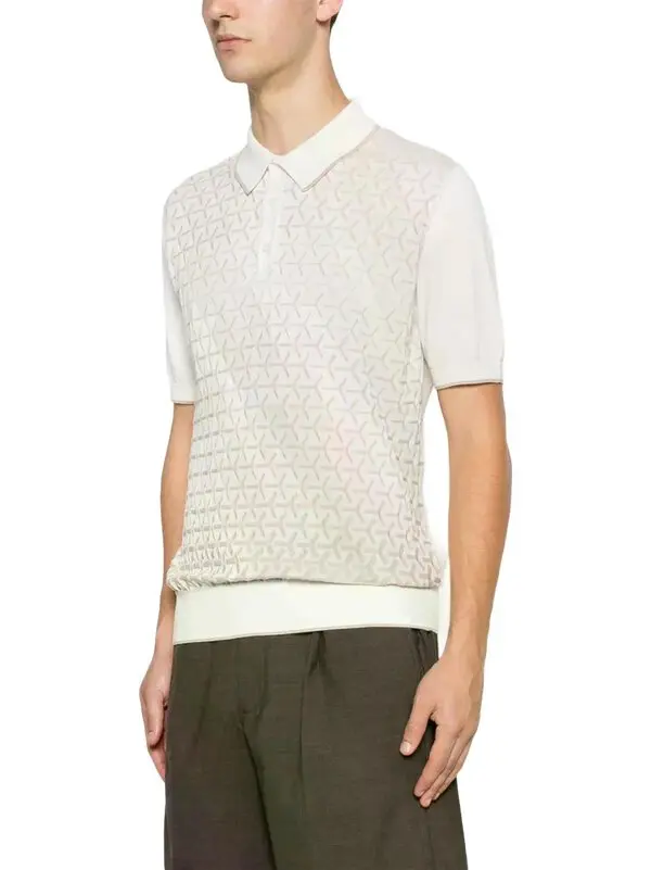 PANICALE Geometric-pattern Polo Shirt - Neutrals