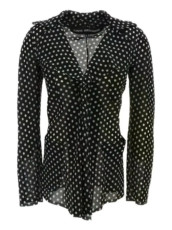 Junya Watanabe Polka-dot Sheer Shirt - Black