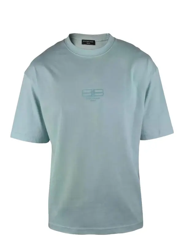 Balenciaga Embroidered Logo T-shirt - Blue