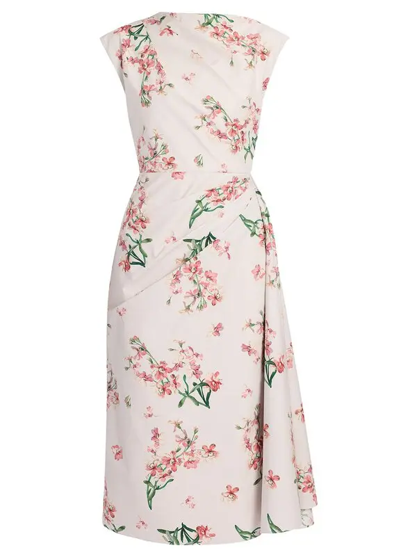 Erdem Floral Cotton Midi Dress - Multi