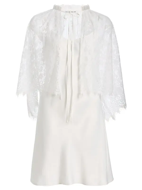 THIRD FORM Lace Cape And Satin Slip Dress - Ivory