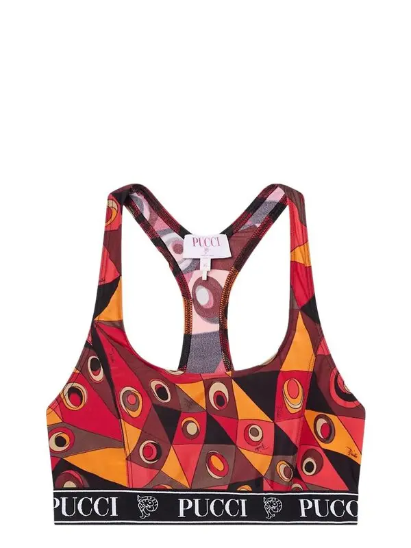 Emilio Pucci Occhi Print Bra Top - Orange