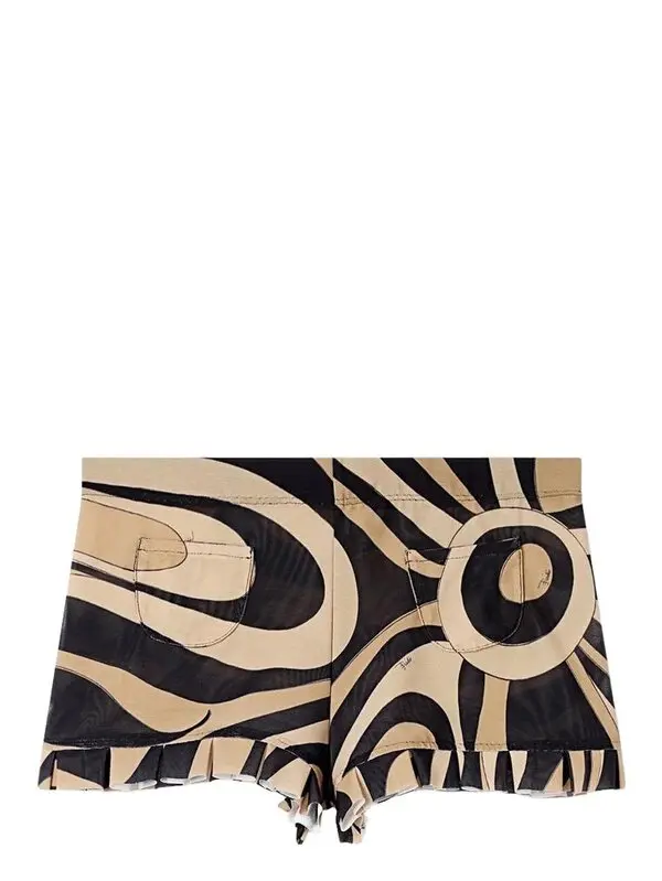 Emilio Pucci Marmo Print Stretch Mesh Shorts - Multi