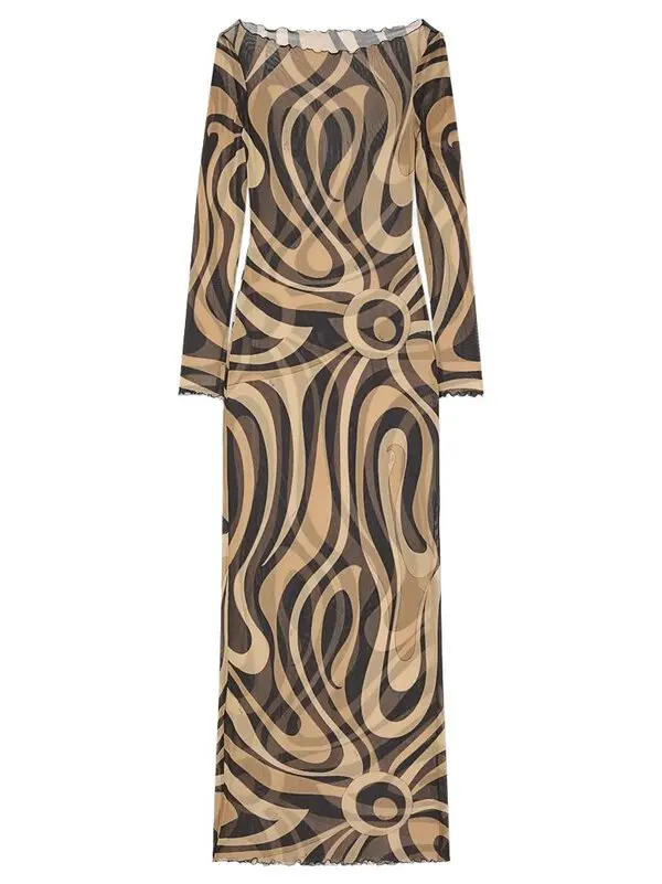 Emilio Pucci Marmo Print Sheer Tulle Dress - Multi