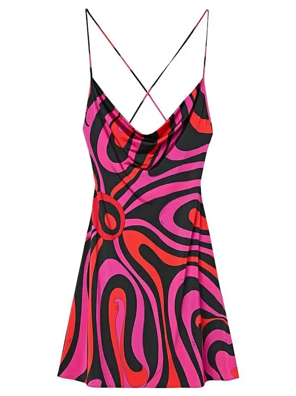 Emilio Pucci Marmo Print Short Dress - Pink