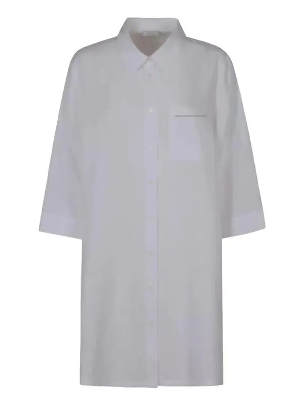 Peserico Embellished Pocket Three-quarter Sleeve Shirt - White