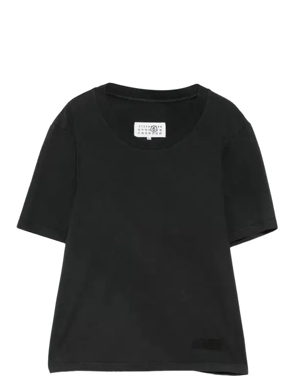 MAISON MARGIELA Logo-embossed T-shirt - Black