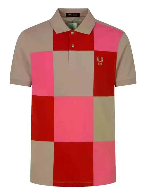 Comme Des Garçons X Fred Perry Logo-embroidered Polo Shirt - Neutrals