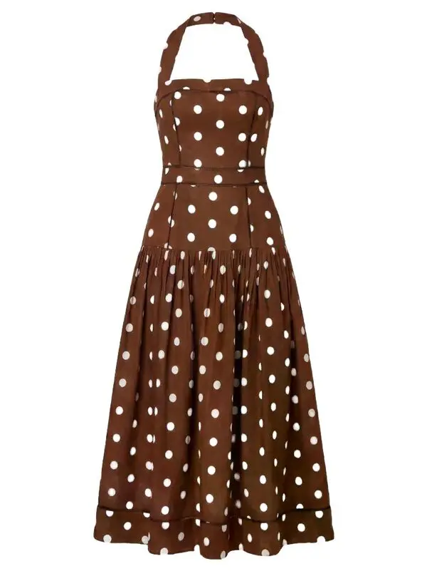 NICHOLAS Vivianne Midi Dress - Brown