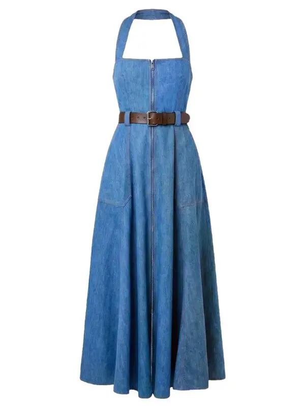 NICHOLAS Anastasia Belted Dress - Blue