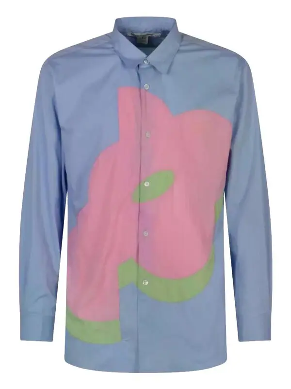 Comme Des Garçons Abstract-patchwork Shirt - Blue