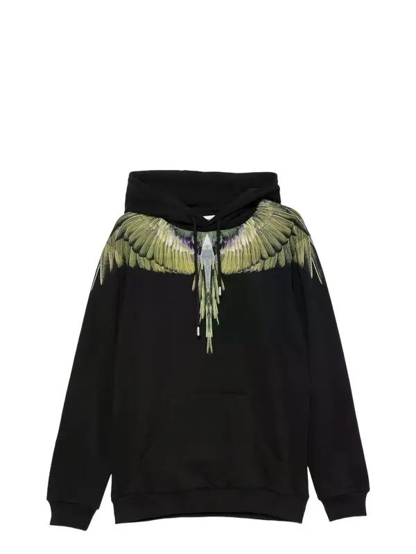 COUNTY OF MILAN Wings Print Hoodie - Black