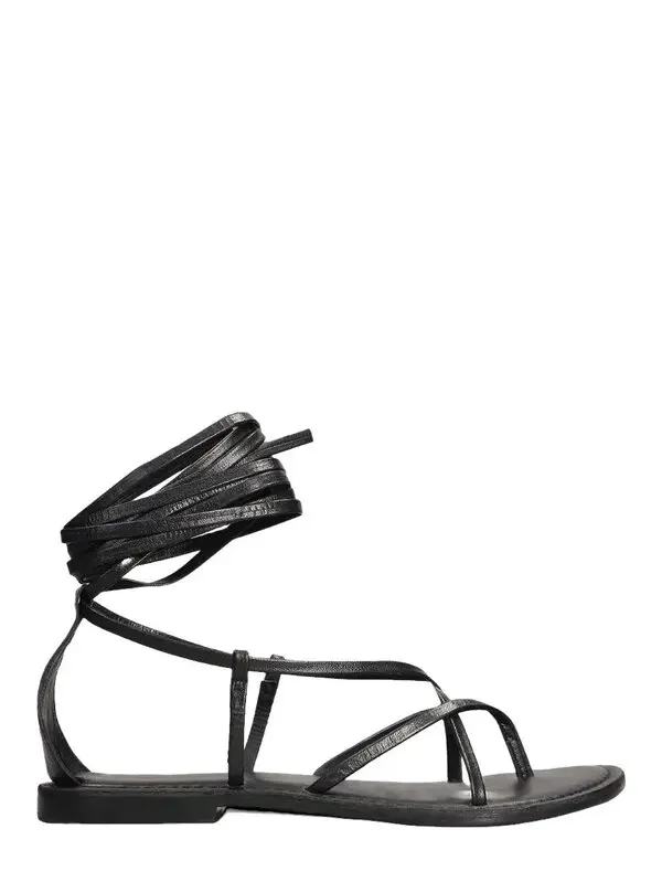 FUSION Lace-up Strappy Sandals - Black