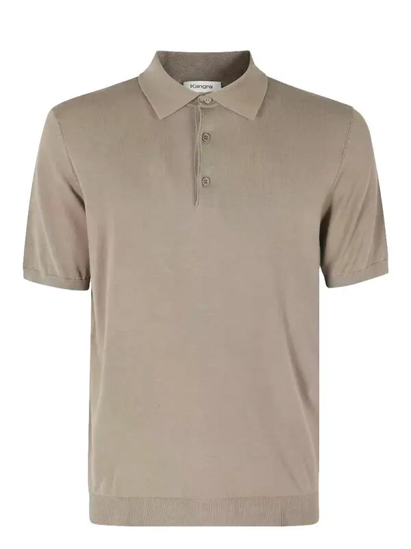 KANGRA Knitted Polo Shirt - Brown