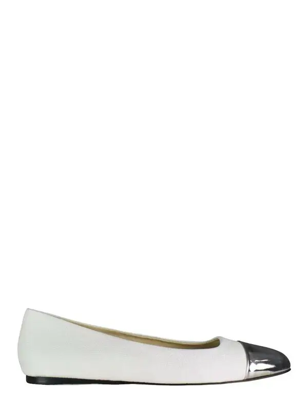 JIMMY CHOO Watson Cap-toe Ballet Flats - White