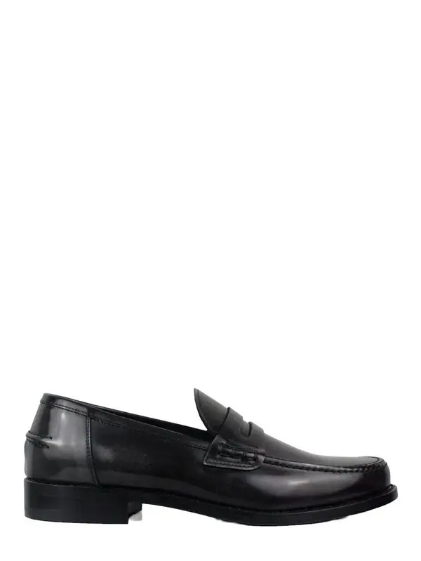 ALBERTO FASCIANI Shiny Leather Loafers - Black