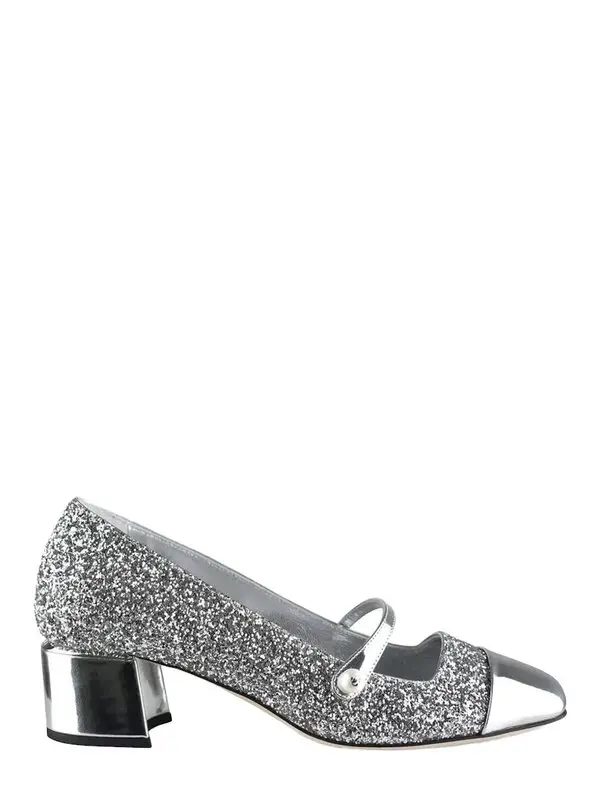 JIMMY CHOO Sequin Pearl Strap Pumps - Silver