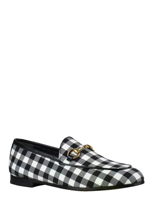Gucci Horsebit Gingham Loafers - Black