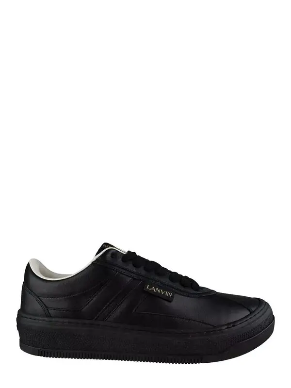 LANVIN Logo Leather Sneakers - Black