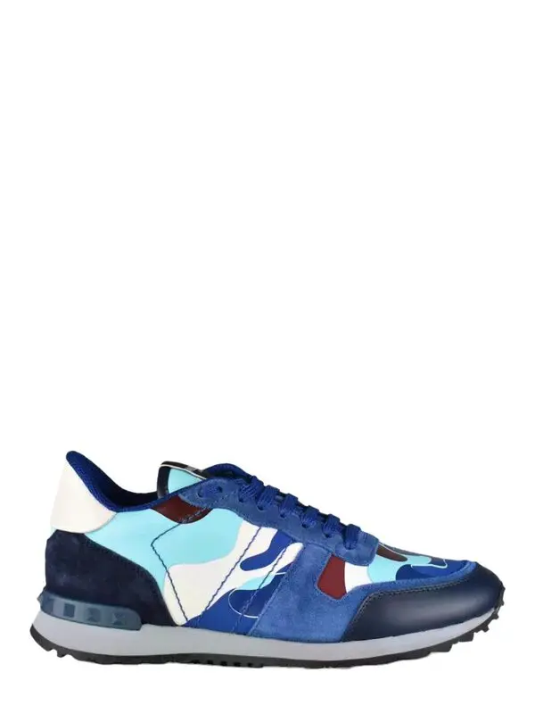Valentino Garavani Rockrunner Camouflage-print Sneakers - Blue