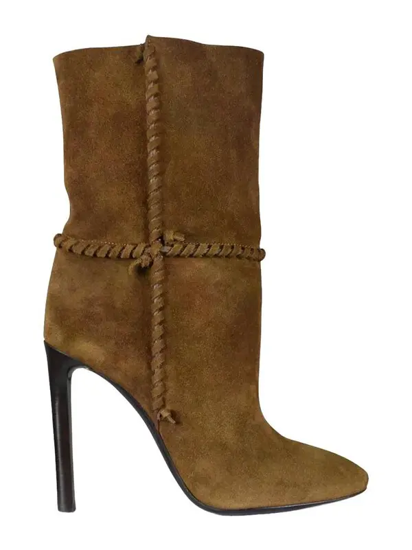 Saint Laurent Lacing Leather Boots - Brown