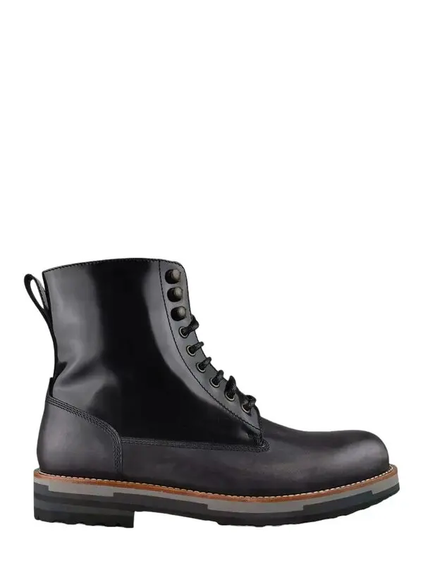 Dolce & Gabbana Lace-up Leather Ankle Boots - Black