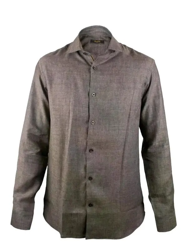 MOORER Linen Shirt - Brown