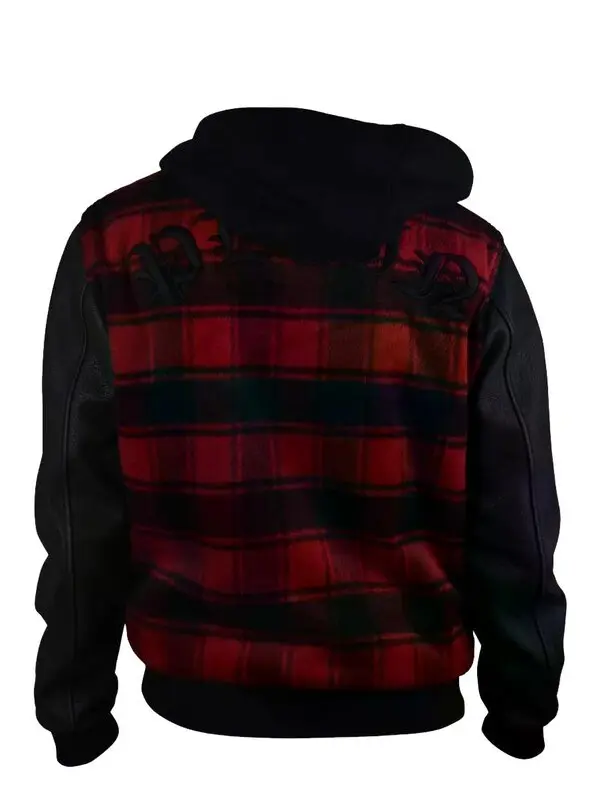 Philipp Plein Checked Hooded Bomber Jacket - Black