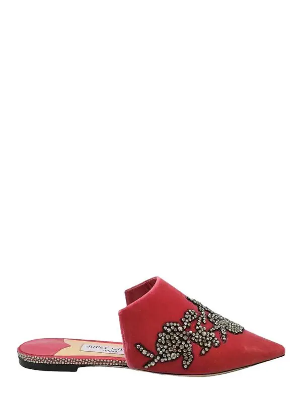 JIMMY CHOO Rachel Crystal-embellishment Mules - Red